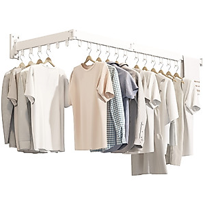 BOQORAD Wall Mounted Drying Rack,Clothes Drying Rack,Laundry Drying Rack,Collapsible Drying Racks for Laundry,Retractable Drying Rack Clothing,Clothes Dryer Rack,Clothes Hanging Rack