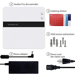 Aeon Matrix Yardian Pro Smart Sprinkler Controller 6 Zone - Control Buttons, Apple HomeKit, Alexa, Google Assistant and Home Assistant Compatible, Enhanced Wi-Fi, RJ45, Level VI Worldwide Power Supply