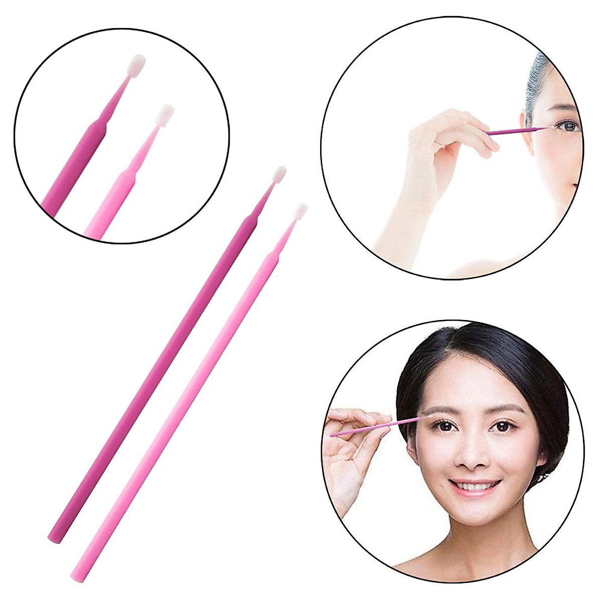 GoWorth 500Pcs Durable Micro Disposable Eyelash Extension Individual Applicators Mascara Brush for Make up and Clean and Compatible and Eyelash Dedicated