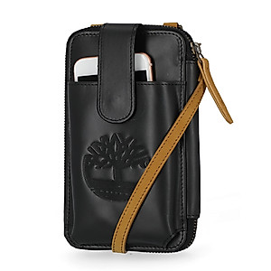 Timberland womens Rfid Leather Phone Crossbody Wallet Bag, Black (Altroz), One Size
