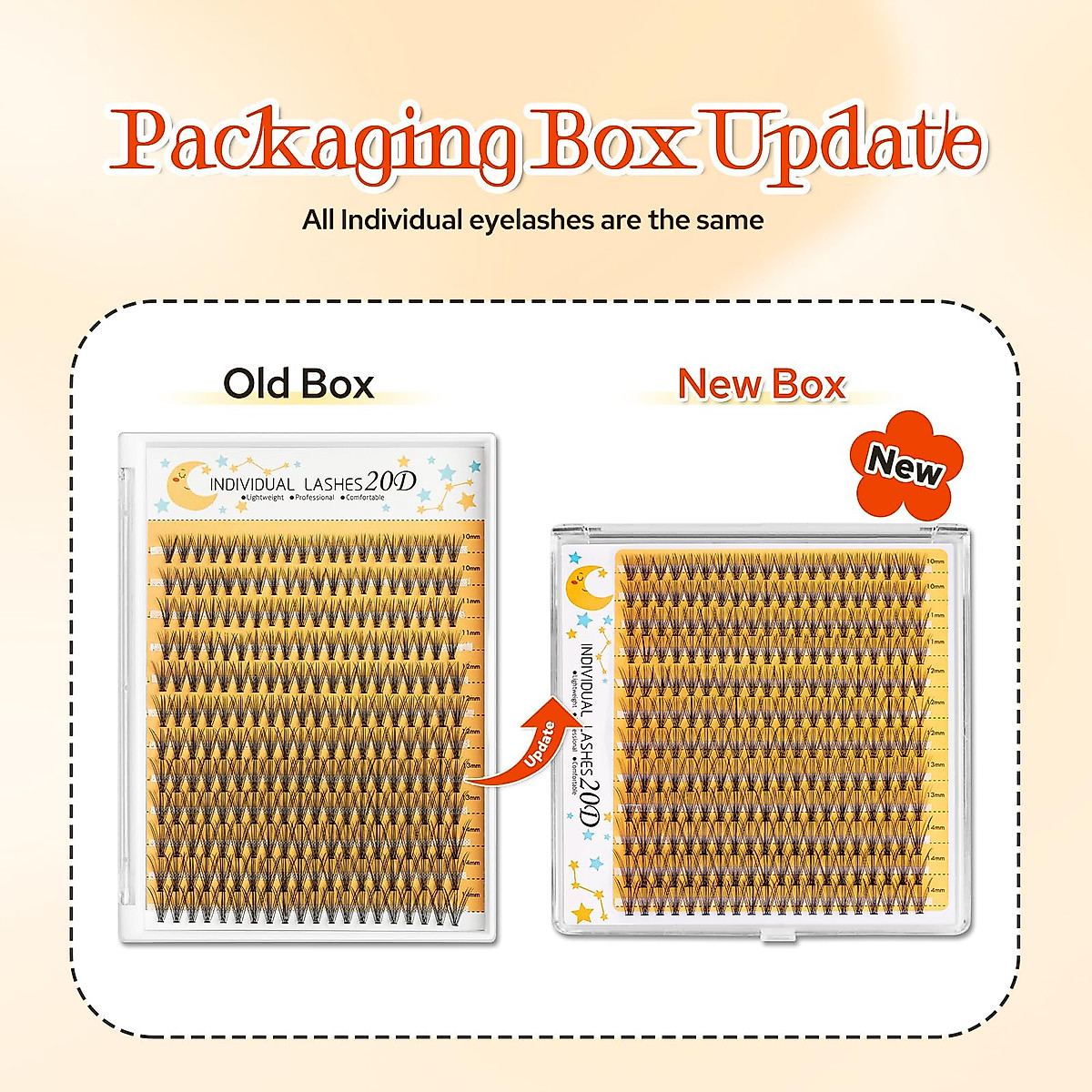 FinyDreamy 240pcs Individual Lash Extensions, 20D Lash Clusters Volume Mix Pack, 10-14mm Mix Lengths C Curl 0.07mm Thickness Professional Individual Eyelash Clusters and Apply Under your Lashes