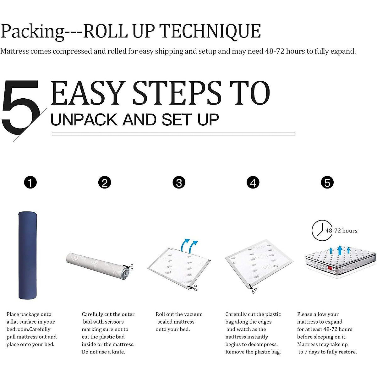 Jacia House Queen Mattress 11.4 Inch Pillow Top Pocket Spring Hybrid Mattress, Memory Foam Innerspring Firm Mattress -Bed in a Bag,Mattress Queen