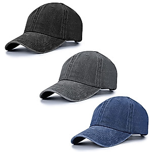 3 Pack Unisex Vintage Washed Distressed Baseball-Cap,Retro Adjustable Dad Hats,Baseball Hat for Men Women