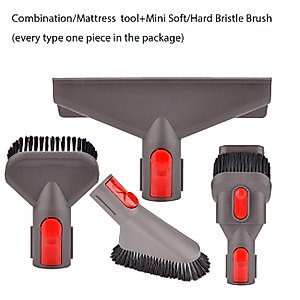 Replacement Attachments for Dyson V15 V12 V11 V10 V7 V8 Absolute Detect Traceless/Soft/Stiff Bristle Extension HoseBrush Crevice Tool