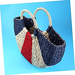 VALICLUD Handmade Travel Women's Tote Moon-shaped Summer Handbag Ladies Fashion Woven Bag Bags Beach Straw Shopping