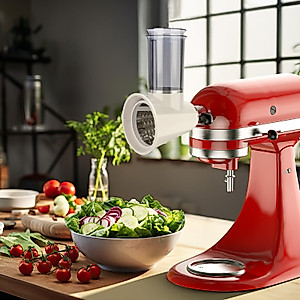 Meat and Food Grinder Attachments for KitchenAid Mixer with Cheese Grater Attachments, Metal Meat Grinder kitchenaid and Slicer Shredder Set for Kitchen aid Accessories and Attachments By KassunKoch