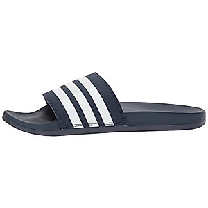 adidas Women's Adilette Comfort Slides Sandal, Collegiate Navy/White/Collegiate Navy, 8