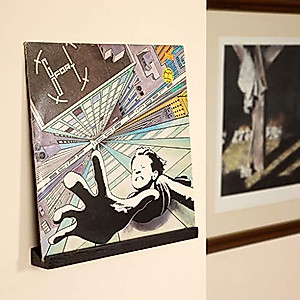 KAIU Vinyl Record Shelf Wall Mount | Easy Installation | Beautiful and Premium Material made from Solid Oak | Slim and Elegant Design for your Home | Easily Swap out Records | Black