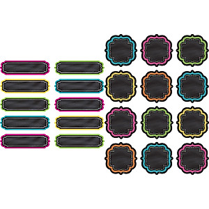 Teacher Created Resources Chalkboard Brights Labels (TCR20871) and Mini Accents (5620)