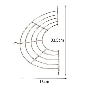 Stainless-Steel Semi-circular Oil Drain Rack,Wok Cooling Rack, Home Baking Cooking Oil Drip Filter For Tempura, Fried Food,Stainless Frying Rack (27.5/33.5cm)(L)