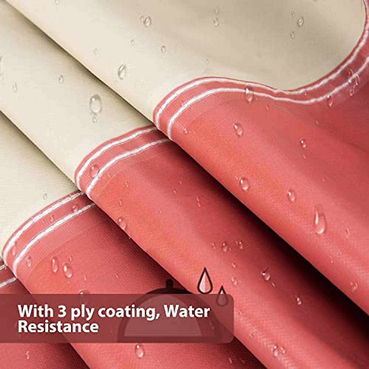 U-COMSO Patio Furniture Set Cover Waterproof, 600D Heavy Duty Lawn Patio Furniture Covers, Outdoor Sectional Sofa Cover Patio Table Chair Set Cover, 111" W x 74" D x 28" H, Beige & Orange