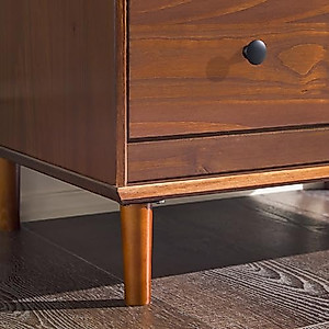 Walker Edison Modern Tall 4-Drawer Solid Wood Dresser Bedroom Storage Drawer Organizer Closet Hallway, 40 Inch, Walnut