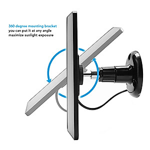 4W Solar Panel for Security Camera, DC 5V Micro USB & USB C Port Solar Panel, IP65 Waterproof Solar Charger for Eufycam, Arlo Essential Spotlight, XL Spotlight Cameras (Black)