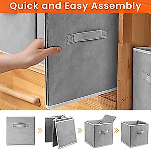 Criusia 3 Pack Clothes Blanket Storage Bags with 8 Pack 11 Inch Cube Storgae Bins