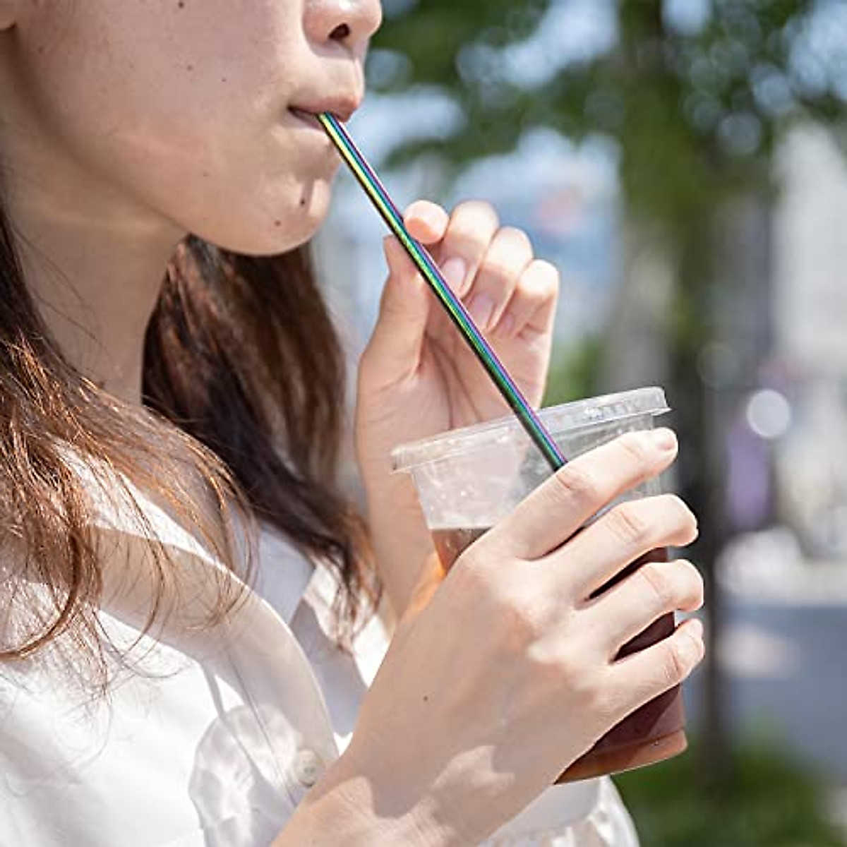 MJIYA Reusable Stainless Steel Metal Straws with Case Cleaning Brush, Long Drinking Straws for 30 oz and 20 oz Tumblers