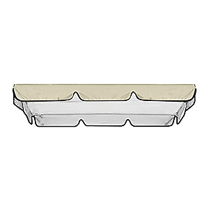 Patio Swing Canopy Cover Only 2-3 Seater Swing Chair Top Covers Waterproof Swing Canopy Replacement Outdoor Garden Courtyard Porch Sunscreen Protection Cover for Seat Furniture (Beige, 78.4×52 in)
