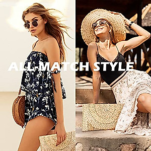 Chunful 3 Pcs Straw Clutch Purses for Women Girls Summer Beach Bags Envelope Woven Purse Vacation Beach Vacation Bride Wedding Evening Wallet Handbag, 3 Colors