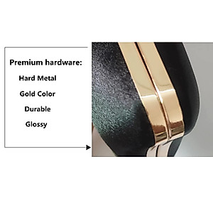 AININTON Women Embroidered Bag Silk Shoulder Bag Black Handbag Rectangle Crossbody Bag with Pearl Chain for Wedding Party Banquet