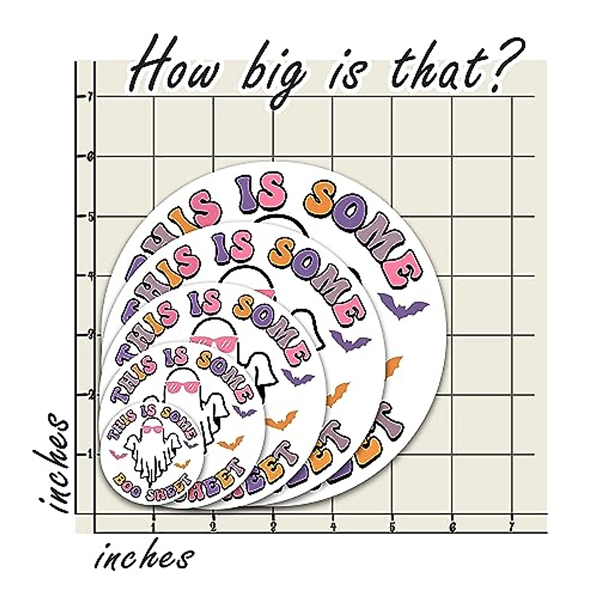 Miraki This Is Some Boo Sheet Sticker, Ghost Sticker, Halloween Stickers, Cute Spooky Sticker, Water Assitant Die-Cut Vinyl Funny Decals for Laptop, Phone, Water Bottles, Kindle Sticker