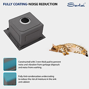 Sarlai 15 Bar Sink Drop In -15x15 Inch Kitchen Bar Sink Stainless Steel 16 Gauge Ledge Workstation Single Bowl Topmount Kitchen RV Wet Bar Outdoor Camper Small Drop Sink