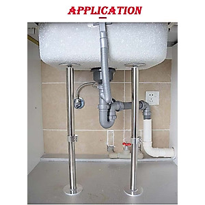 Undermount Sink Mounting Brackets New 304 Stainless Steel Sink Legs Sink Repair Supports Kit Installation and Repair System for Kitchen and Bathroom (Height: 16 to 29.5 inch)