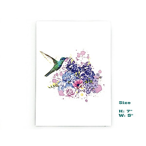 Floral Symphony: A Hummingbird Pop-Up Greeting Card, Birthday Card, Mothers Day Card, All Occasions
