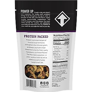 Power Up Premium Trail Mix - Protein Packed 14oz, No Added Sugar, Made Without Peanuts, Gluten Free, Vegan, Non-GMO