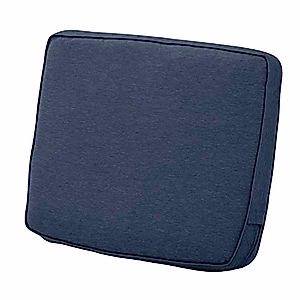 Classic Accessories Montlake FadeSafe Water-Resistant 21 x 20 x 4 Inch Patio Lounge Back Cushion, Heather Indigo Blue, Outdoor Loveseat Cushions