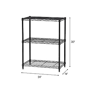IRIS USA 3 Tier Wire Storage Shelving, Shelves for Storage, Black