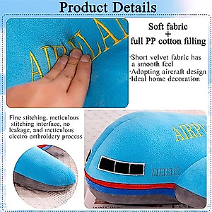 AUCOOMA Stuffed Airplane Plush Toys Blue Plane Pillow,Gifts for Kids Adults 15.7 inches