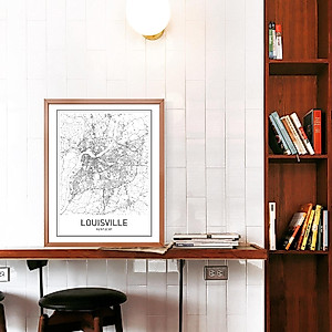 Louisville Poster Map of Louisville Map City Map Posters Modern Map Art City Prints Kentucky Art Minimal Print KY Poster City Poster City Map Wall Art Minimalist Posters 8x10