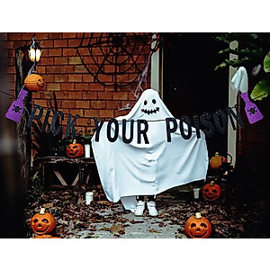 Black Glitter Pick Your Poison Banner, Halloween Hocus Pocus Party Decorations, Black and Purple Pick Your Poison Halloween Party Banner for Haunted Mansion Home Decor