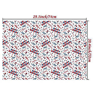 ZINTBIAL Birthday Wrapping Paper for Kids Adults - Gift Wrap with American Theme Stars, Stripes, Chevron and "Happy Birthday" Design - 20 x 29 Inches per Sheet (8 Sheets 33 sq. ft.) Recyclable, Easy to Store, Not Rolled