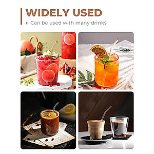 Foogwee® 20 Packs Reusable Glass Straws Set, 8.5'' x 10mm Clear Drinking Straws for Smoothies, Shakes, Coffee, Juice, Sodas, Milk, Tea, Cocktails, Set of 8 Straight and 8 Bent with 4 Cleaning Brushes