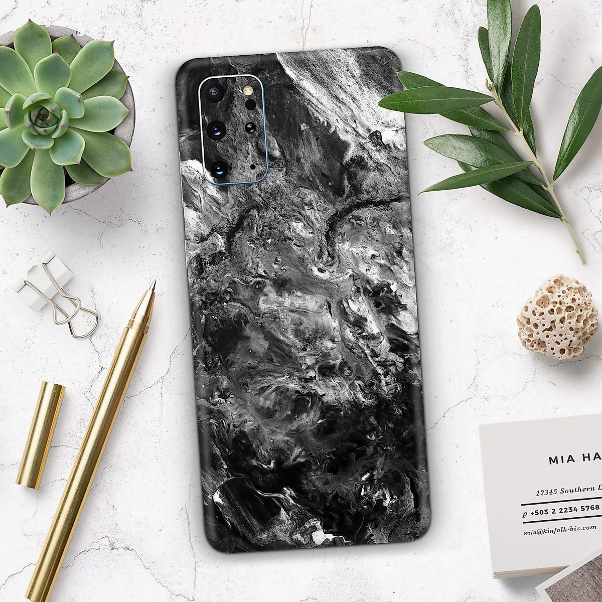 DesignSkinz Liquid Abstract Paint V52 Protective Vinyl Decal Wrap Skin Cover Compatible with The Samsung Galaxy S20 (Screen Trim & Back Glass Skin)