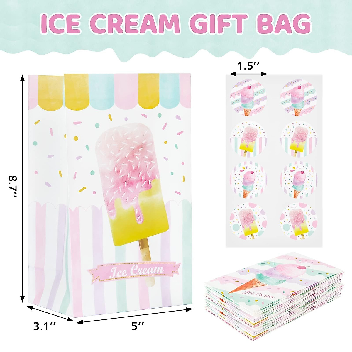 WERNNSAI Bee Goodie Bags - 24 PCS Honey Bee Party Supplies Gift Bags for Kids Girls Birthday Baby Shower Bumble Bee Party Favor Bags with Stickers