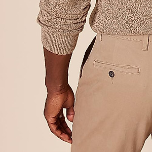 Amazon Essentials Men's Slim-Fit Casual Stretch Khaki Pant, Dark Khaki Brown, 32W x 30L