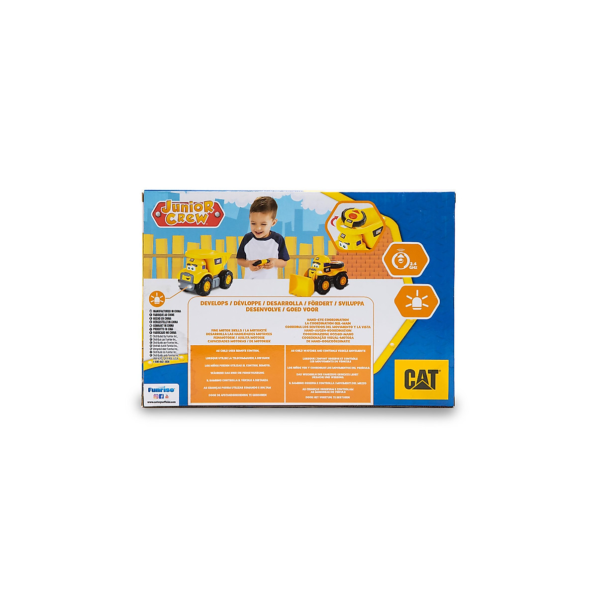 CAT Construction Toys, RC Remote Control Loader Truck - 10.5 Inch Length, Child Friendly Controller, Stowable Controller, Working Headlights - Batteries Included!