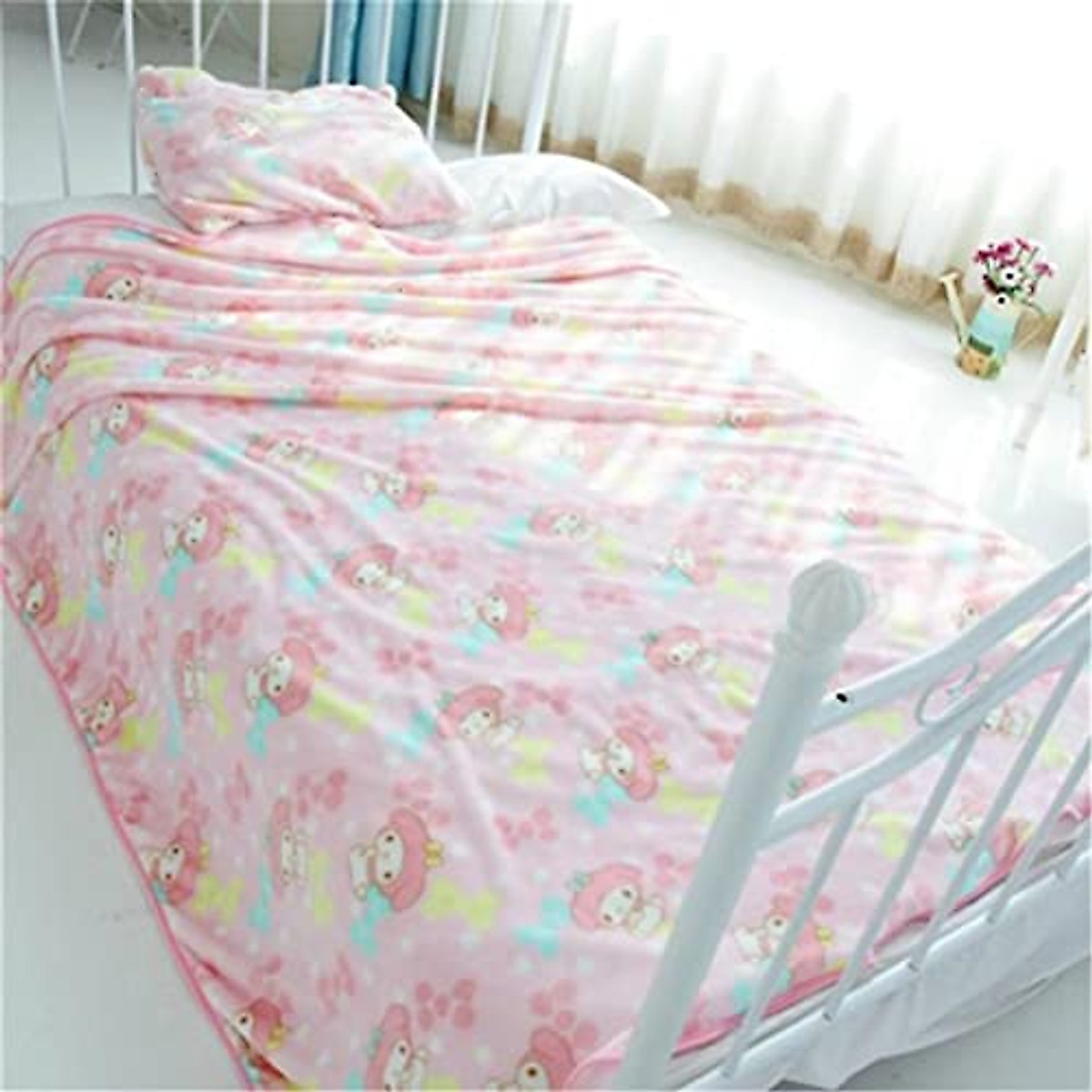 Cute Anime Melody Blanket Plush Throw Blanket Soft Bed Blankets Coral Fleece Blanket,150x200cm