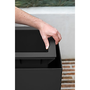 Veradek Block Series Span Plastic Planter - Tall Rectangular Planter for Indoor or Outdoor Patio/Porch | Durable All-Weather with Removable Insert Bucket | Modern Design for Plants, Flowers, Garden