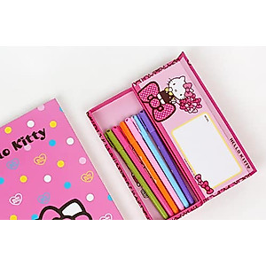 Hello Kitty Classic Multi-Purpose Slim Magnetic Closure Pencil Case 1PC : Red/Pink (Pink)