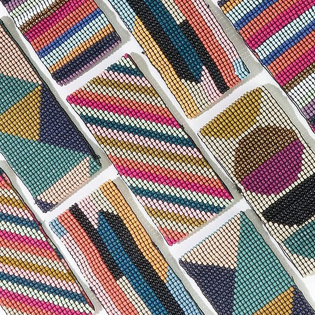 INK + ALLOY Women's Muted Circles Stretch Beaded Cuff Bracelet Handmade Jewelry for the Modern Bohemian