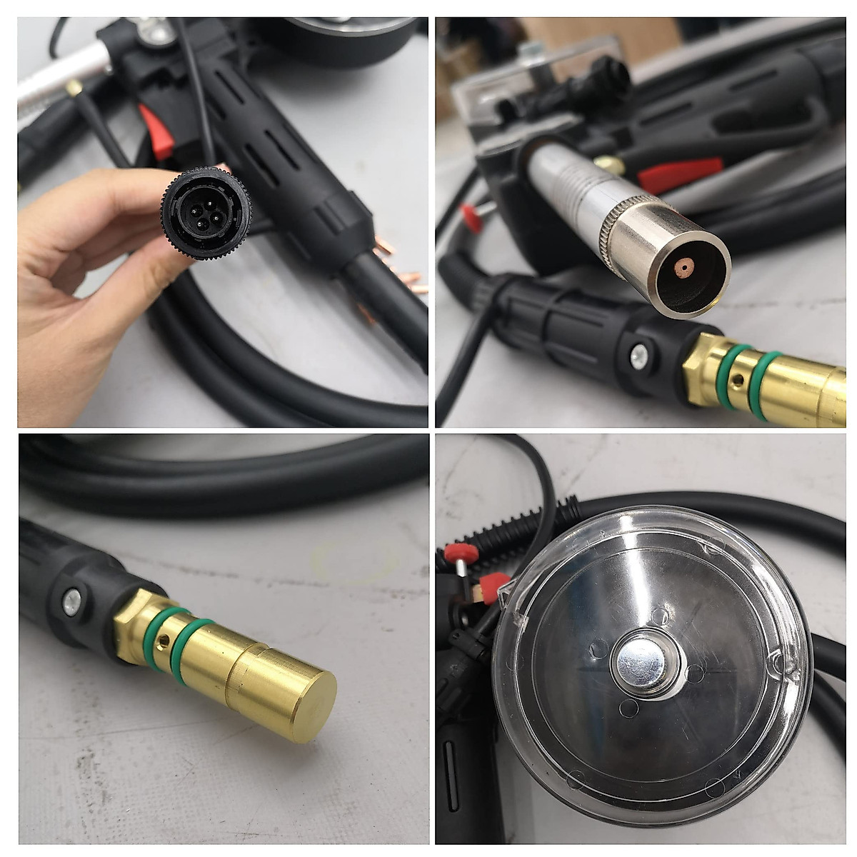 INTSUPERMAI Aluminum Spool Gun Fit for Miller 300371 Millermatic 140 180 211 Spoolmate 100 Torch with 3m(9.8ft) Cable 10 x 0.8mm Conductive Nozzle
