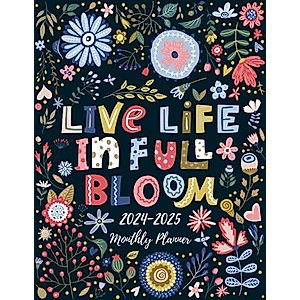 2024-2025 Monthly Planner: Two Year Schedule Organizer from January 2024 to December 2025 with Blue Floral Cover