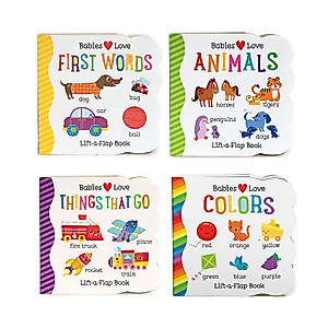 4 Pack Babies Love Learning Lift-a-Flap Boxed Set: First Words, Animals, Colors, and Things That Go (Chunky Lift a Flap)