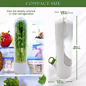 Happy Shopper Deluxe Herb Keeper for Refrigerator Set of 3 – Compact Herb Saver with Built-in Ventilation, and Water Reservoir – Keeps Herbs Fresh Longer in Fridge or Countertop