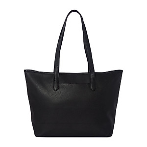 Time Tru Women's Faux Leather Vegan 3-Piece Handbag Set Tote, Wristlet and Wallet (Black Saffiano)