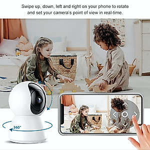 2k 5GHz & 2.4GHz Security Camera Indoor Wireless Compatible with Alexa & Google Home pet Dog Home Baby Camera with Phone app Baby Monitor WiFi Smartphone