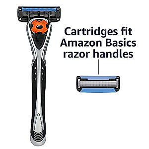 Amazon Basics 5-Blade Razor Refills for Men with Dual Lubrication and Precision Beard Trimmer, 12 Cartridges (Fits Amazon Basics Razor Handles only) (Previously Solimo)
