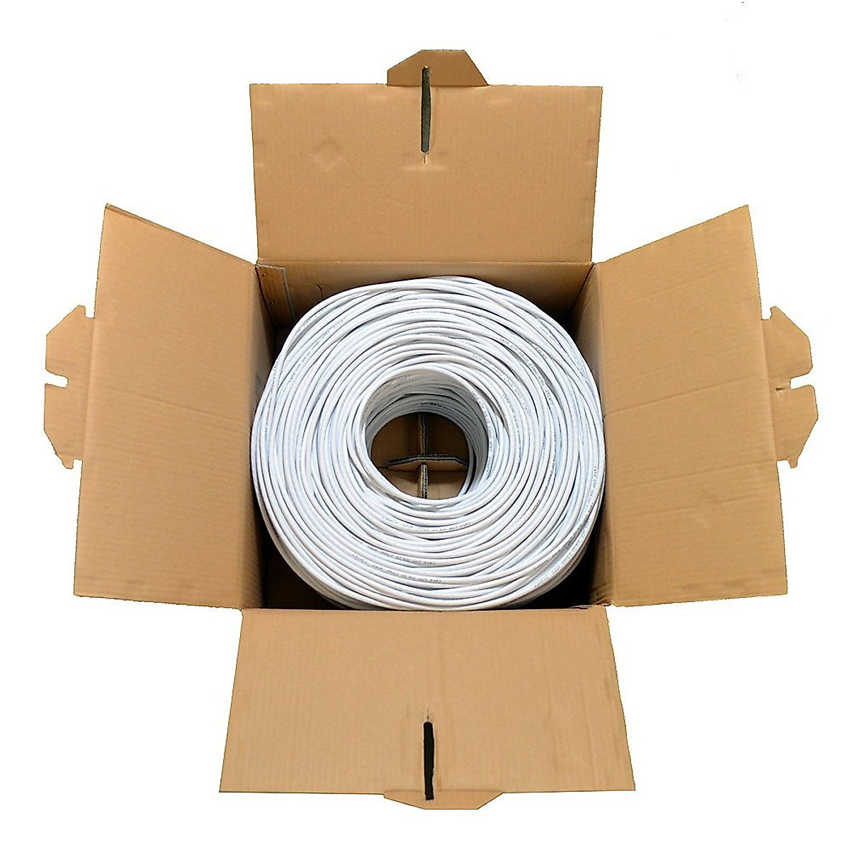 Dripstone CAT6 1000ft Solid UTP 23AWG Ethernet Cable 550Mhz Bulk Network LAN Wire 1000-feet Easy Pull Box (White)